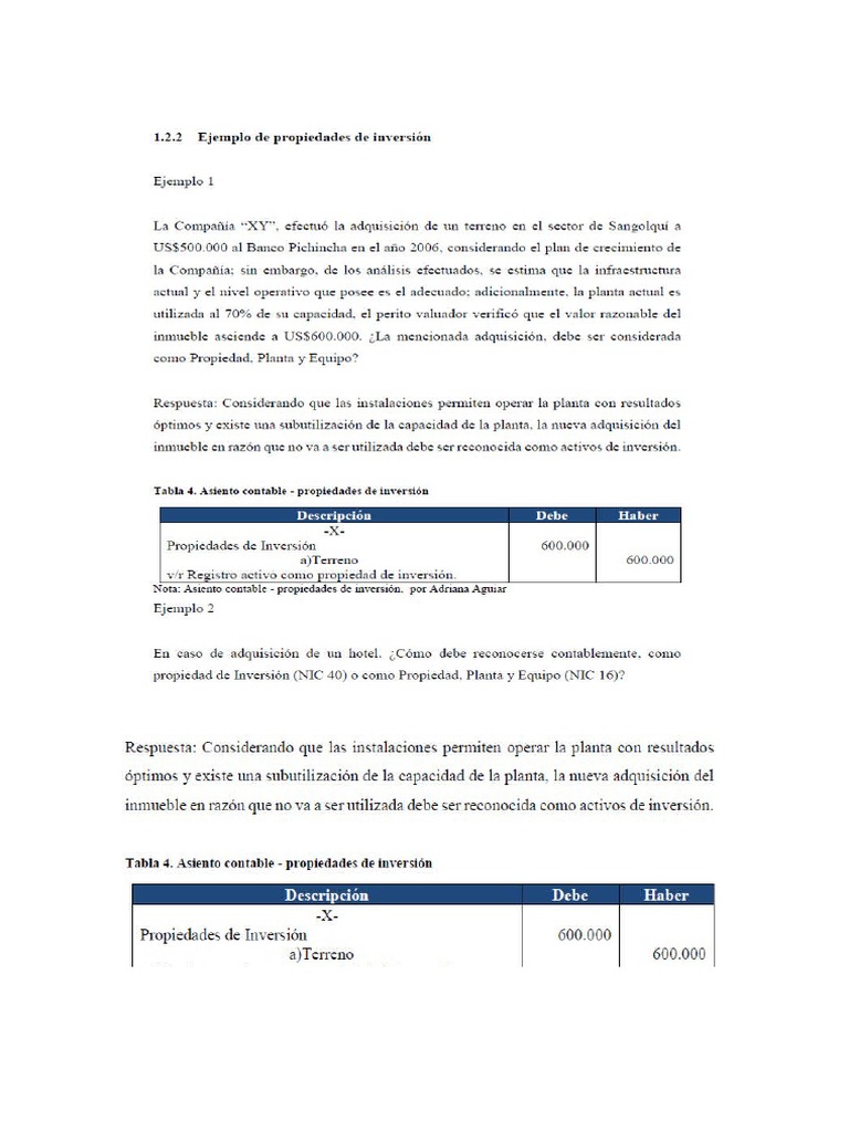 Ejemplo Propiedades de Inversion | PDF