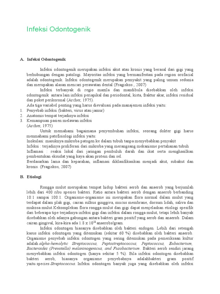 Infeksi Odontogenik | PDF