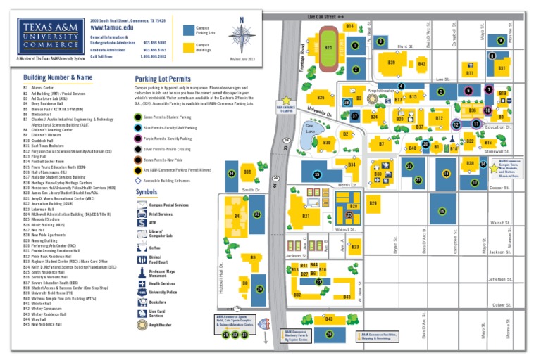 A&M-Commerce Campus Parking Map and Regulations | PDF
