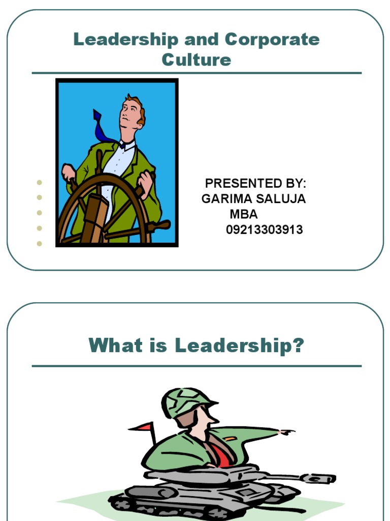 Leadership and Corporate Culture | PDF | Leadership | Organizational ...