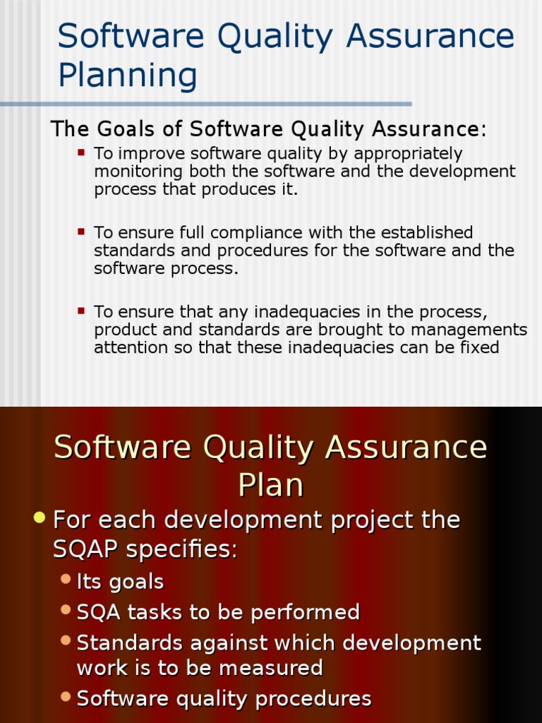 SQA Plan | Standardization | Science And Technology