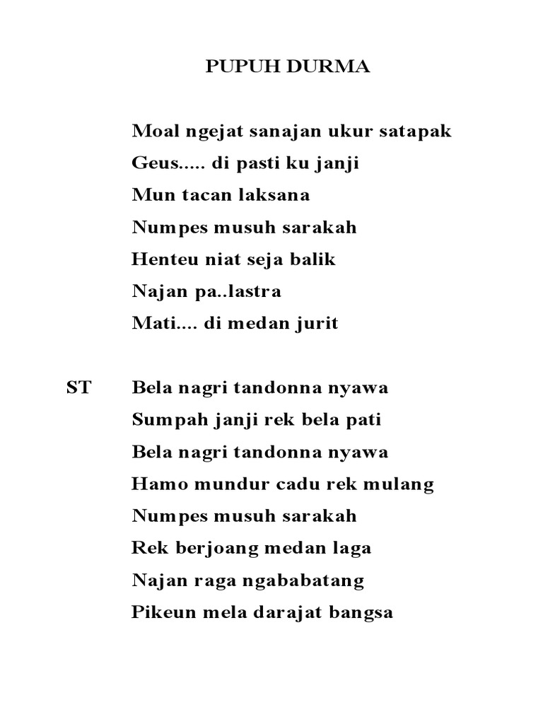 Contoh Pupuh Durma Dalam Bahasa Sunda Lengkap - Riset