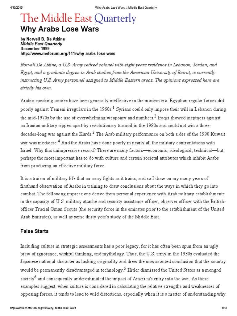 Understanding Arab Military Failures | PDF | Non Commissioned Officer ...