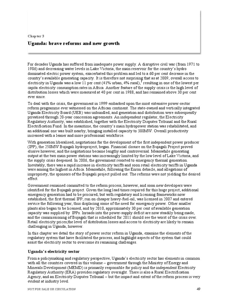 Uganda Energy Regulations | PDF | Uganda | Hydroelectricity