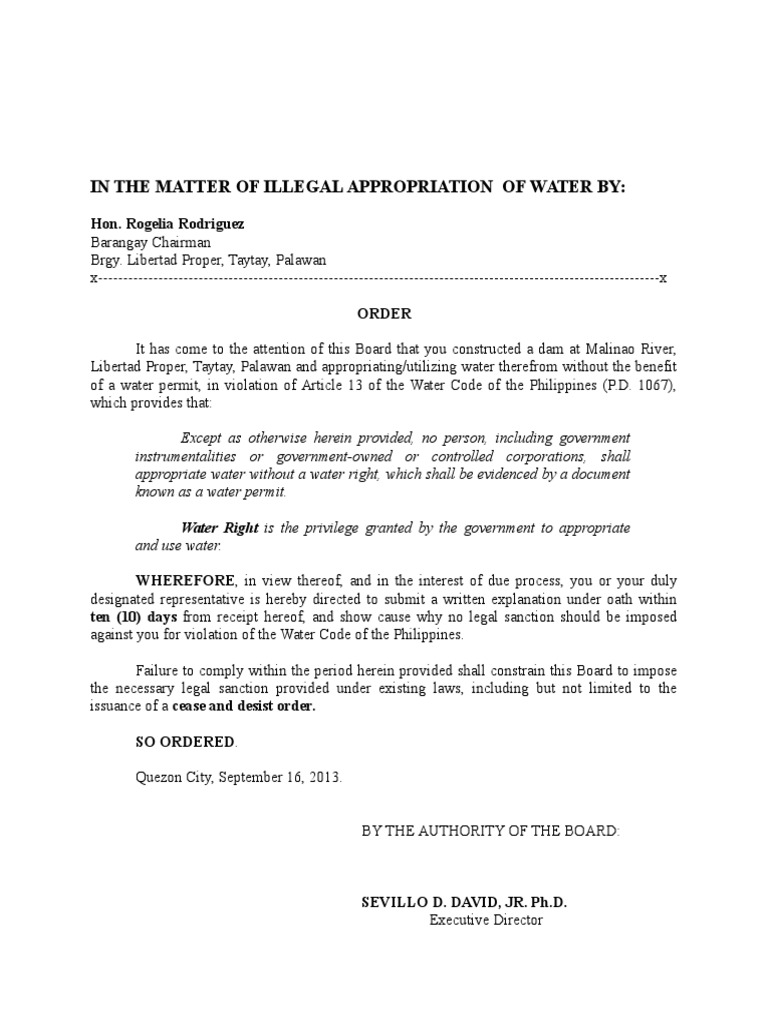 Sample Show Cause Order | PDF