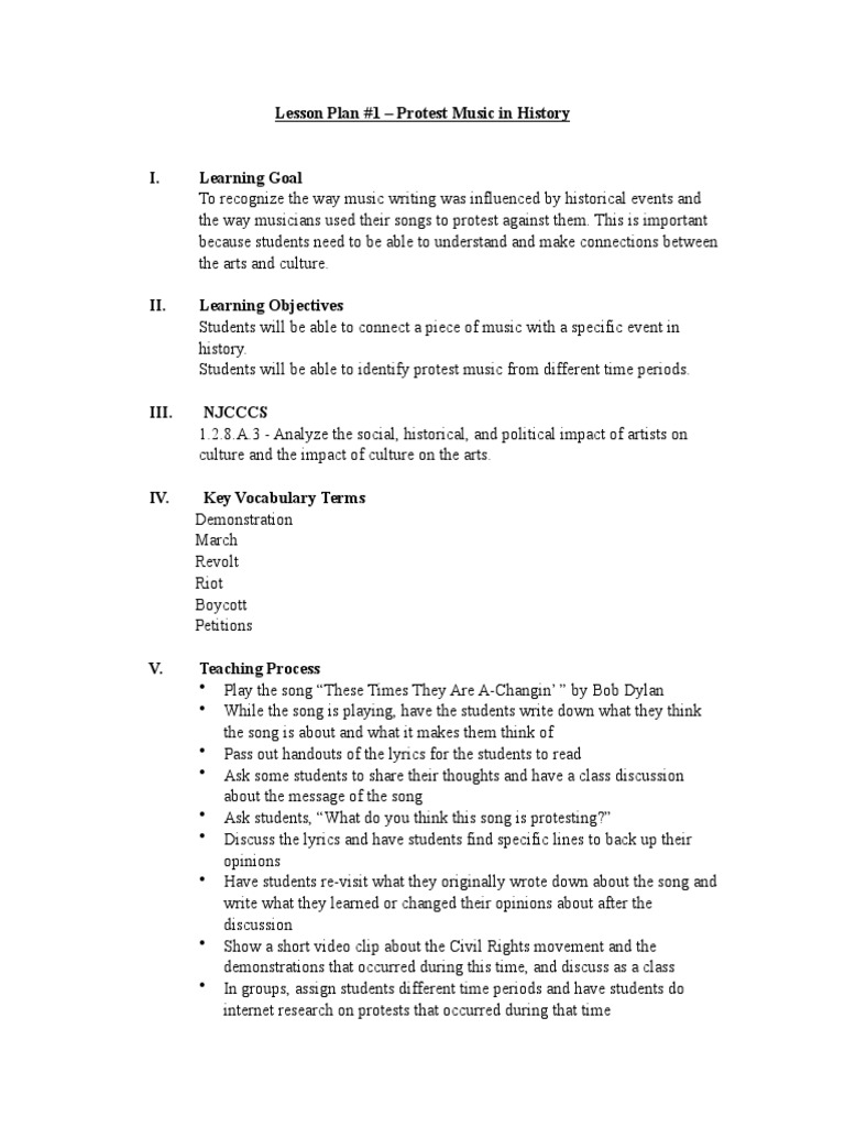 Protest Music's Historical Impact | PDF