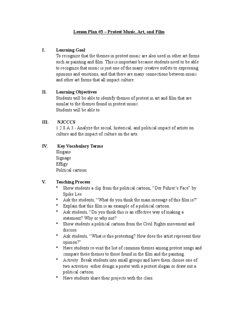 Protest Themes in Music and Art | PDF