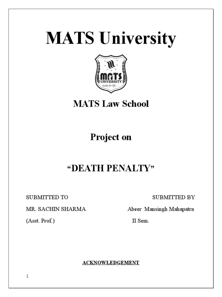 Death Penalty.... Project@ | PDF | Capital Punishment | Human Rights