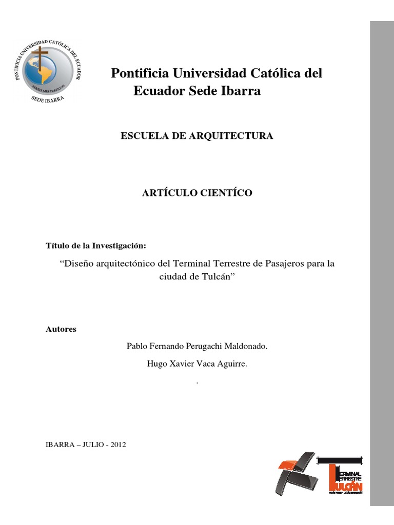 Diseño del Terminal Terrestre Tulcán | PDF | Diseño | Área urbana