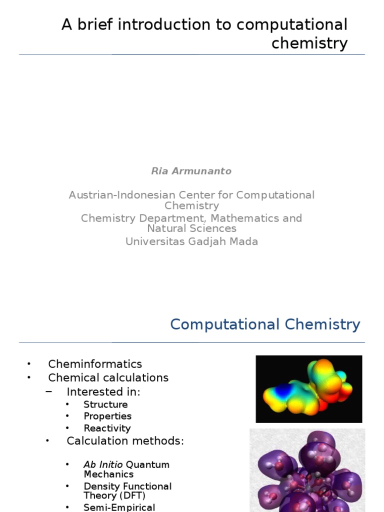 A Brief Introduction To Computational Chemistry | PDF | Computational Chemistry | Ab Initio ...