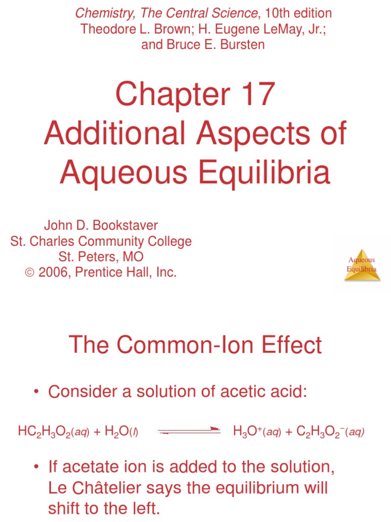 14 Aqueous Equilibria | PDF | Buffer Solution | Solubility