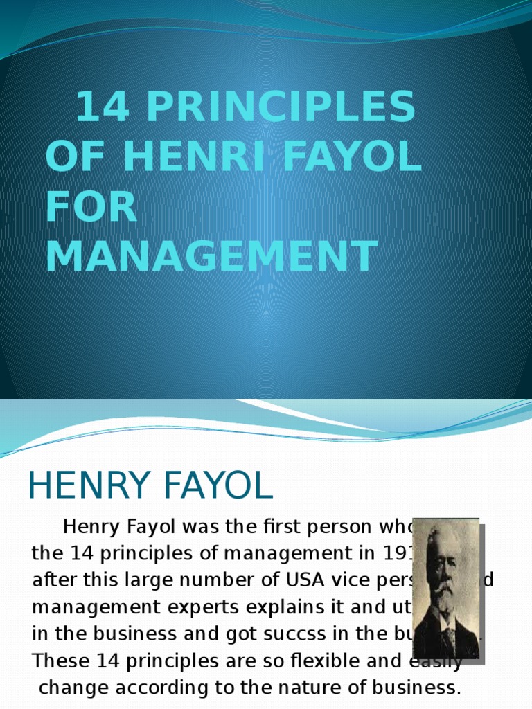 Ppt Henri Fayols 14 Principles Of Management Powerpoint Fayol’s 14