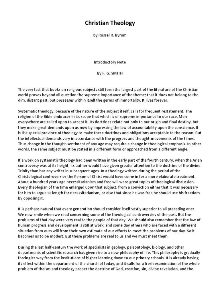 Christian Theology | PDF | Theology | Revelation