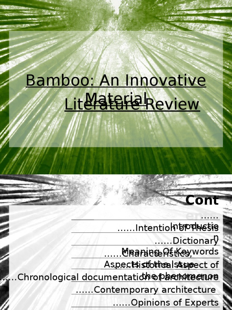 Bamboo: An Innovative Buiding Material | PDF | Nature