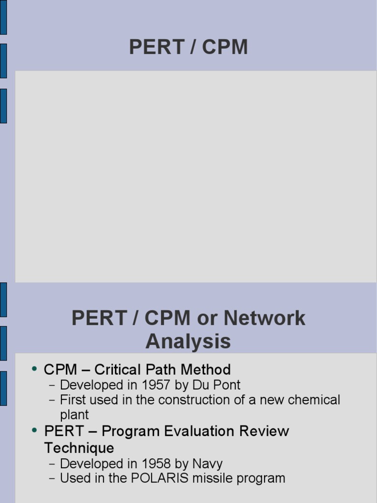Pert Cpm Example | Projects | Production And Manufacturing