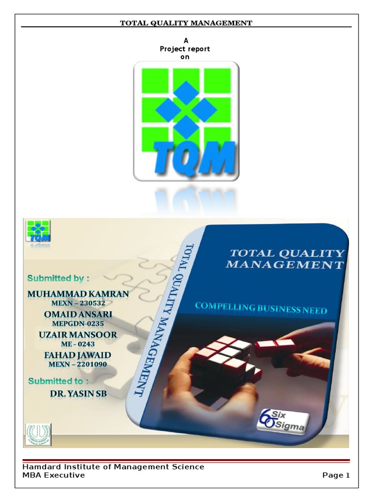 Total Quality Management Project 140509051236 Phpapp01 | PDF | Quality ...