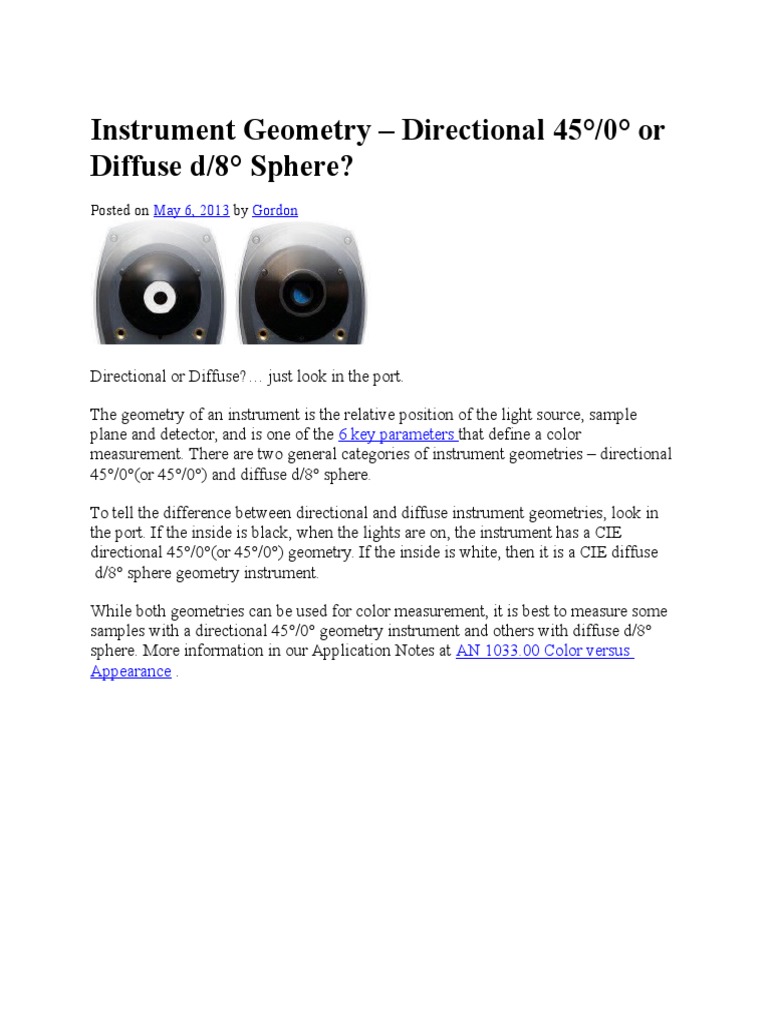 Instrument Geometry | PDF | Optics | Electromagnetic Radiation