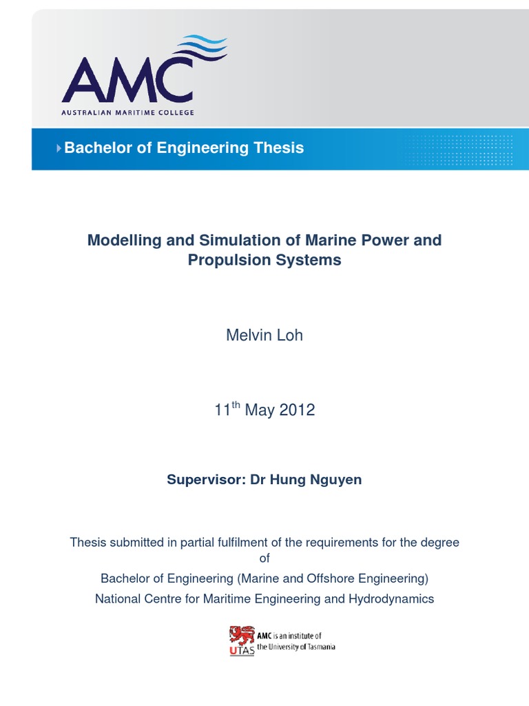 Modelling and Simulation of Marine Power and Propulsion Systems | PDF ...