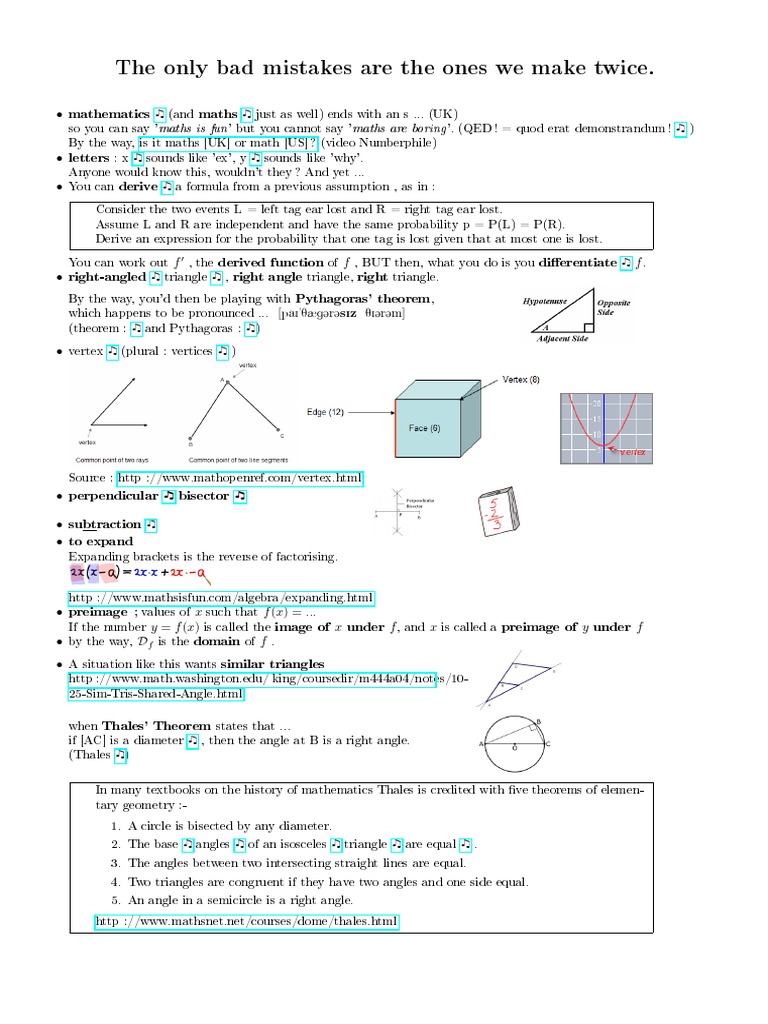 Key Concepts in Mathematics Explained | PDF