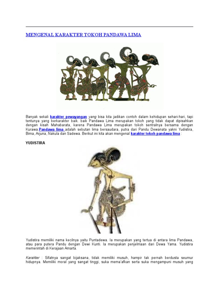 Tokoh Pandawa Lima | PDF