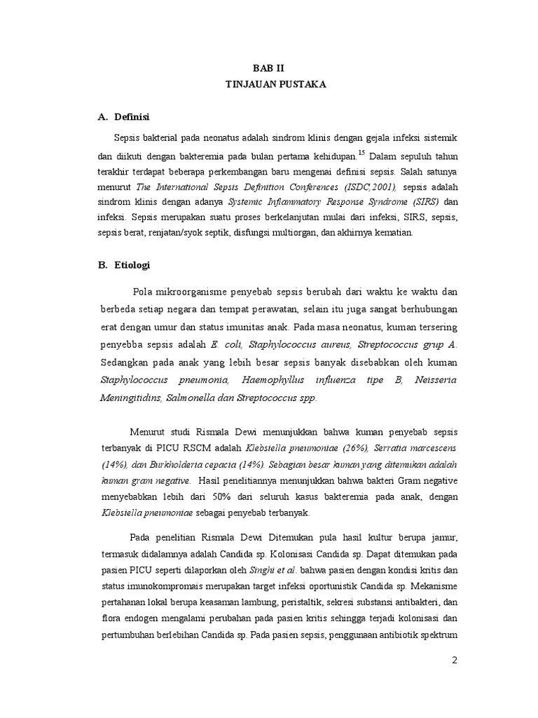 Penatalaksanaan Sepsis Neonatorum | PDF