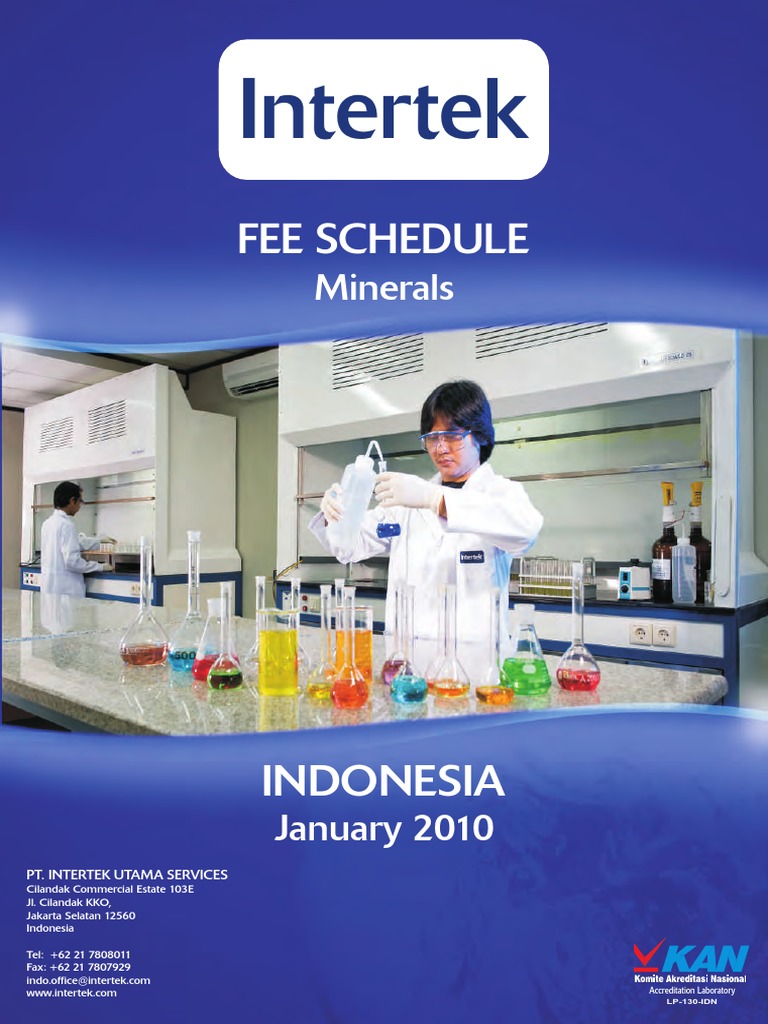 Fee Schedule and Analytical Services Offered by Intertek in Indonesia ...