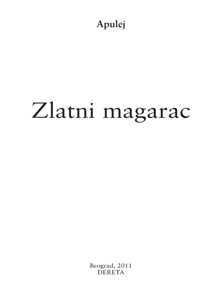 Apulej - Zlatni Magarac | PDF