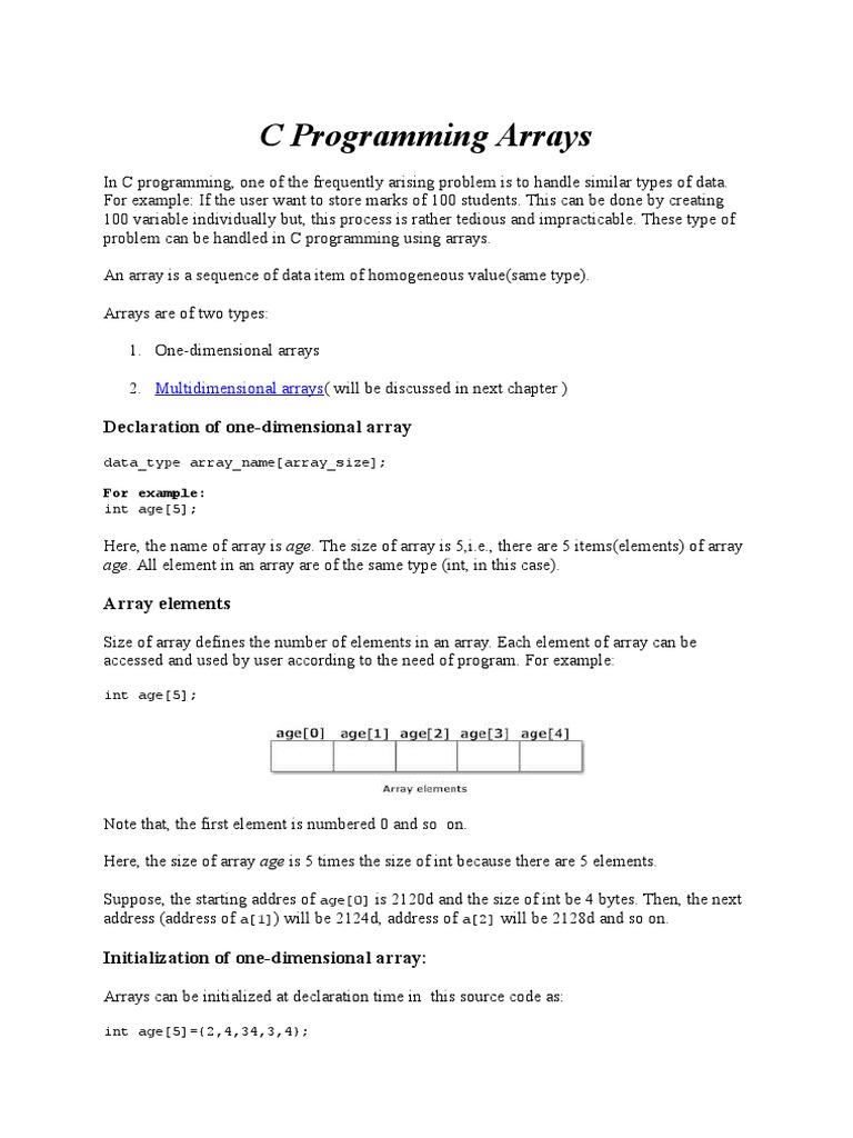 C Programming Arrays | PDF | Control Flow | Array Data Structure