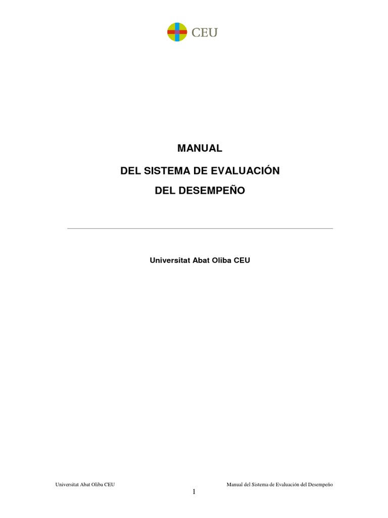 Manual Del Sistema de Evaluacion Del Desempeno | PDF