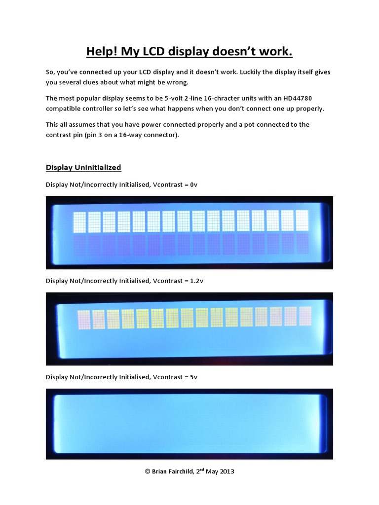 LCD Fault Finding v1.1 | PDF