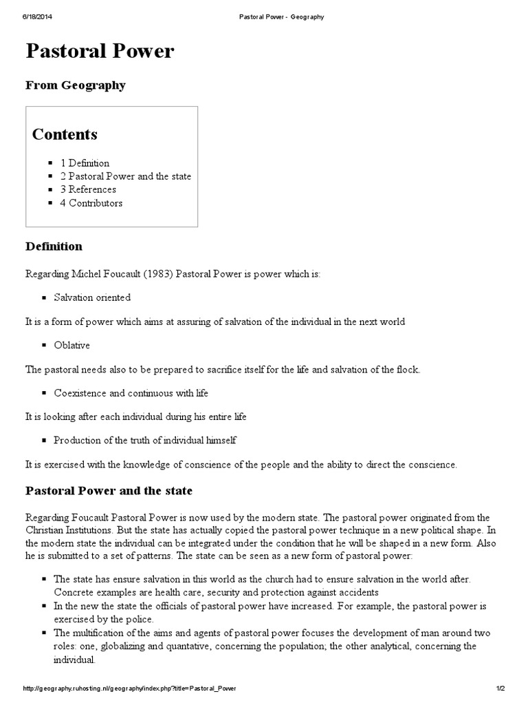 Foucault's Pastoral Power Explained | PDF