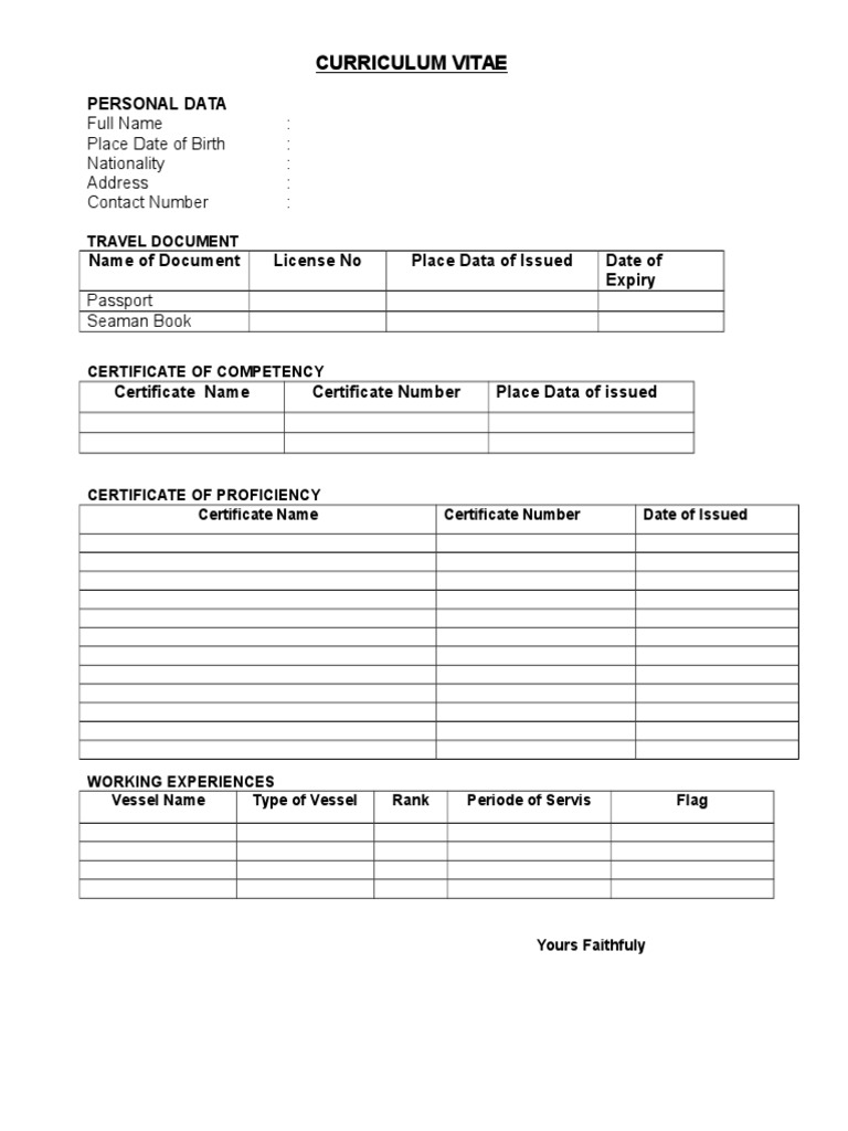 Nationality Details in CV | PDF
