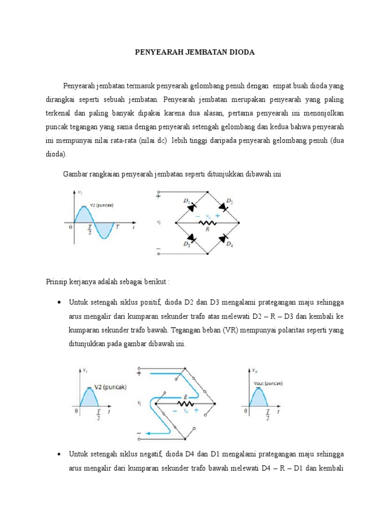 Penyearah Jembatan Dioda | PDF | Metode & Bahan Ajar | Sains & Matematika
