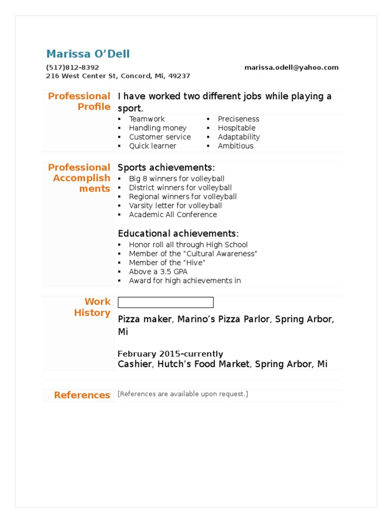 Marissa O'Dell: Professional Profile | PDF | Business