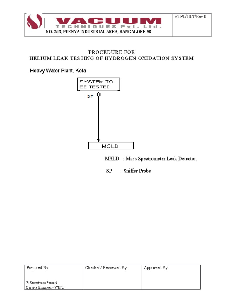 MSLD Procedure | PDF | Leak | Calibration