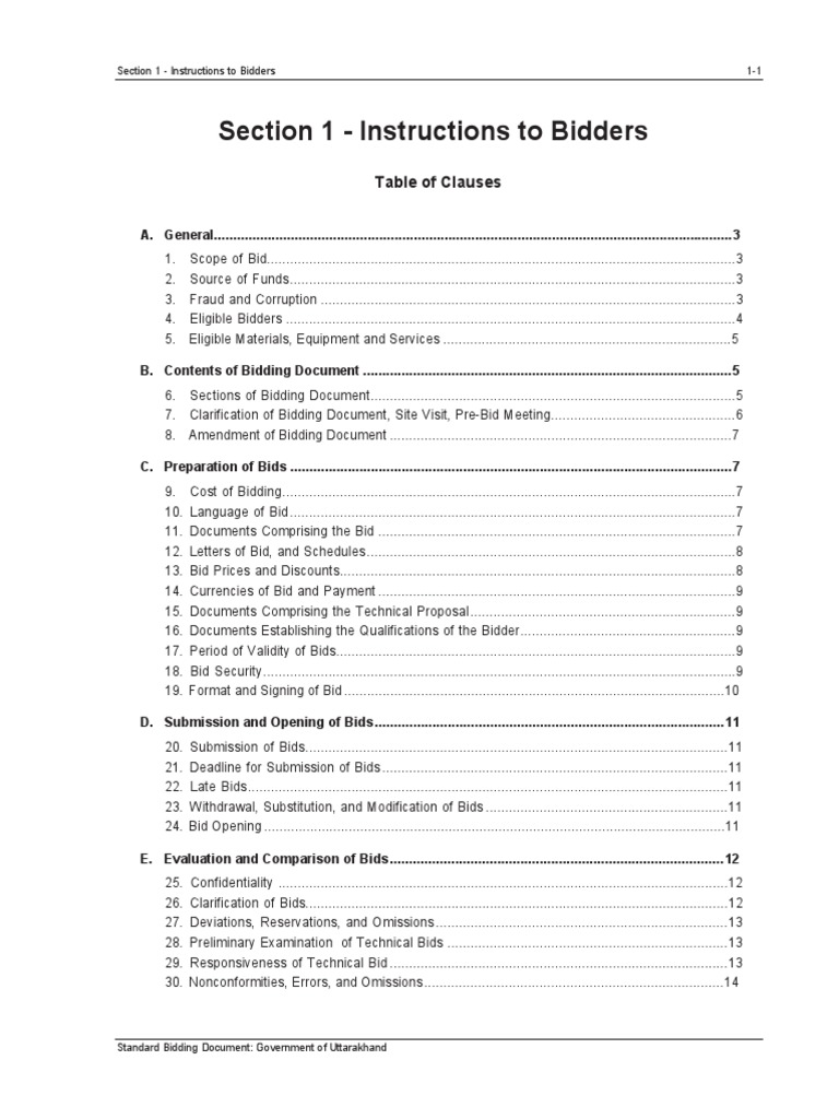 Instruction To Bidders | PDF | Joint Venture | Construction Bidding