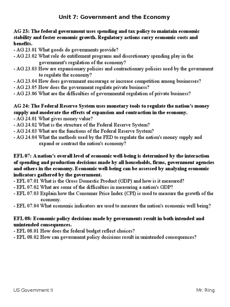Government's Role in Economic Stability | PDF | Monetary Policy ...