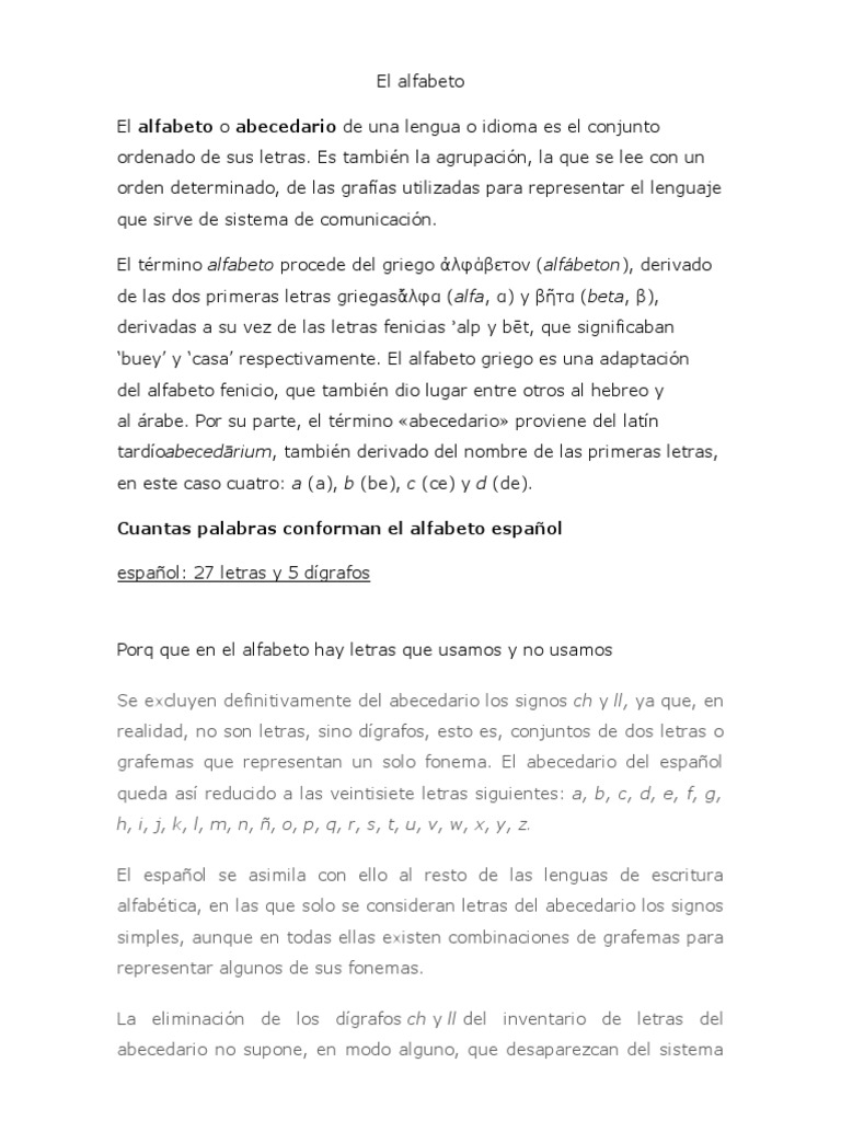 El Alfabeto | PDF | Estudios de idiomas extranjeros