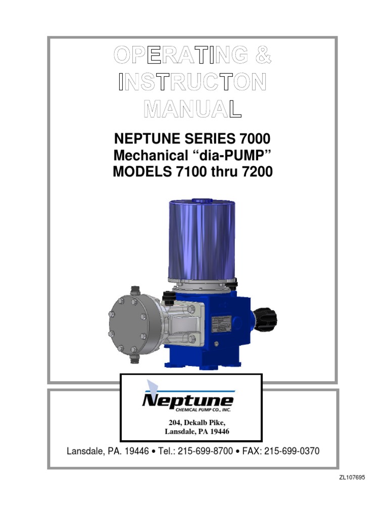 IM Series7000 Neptune Mechanical Dia Pump | PDF | Pump | Valve