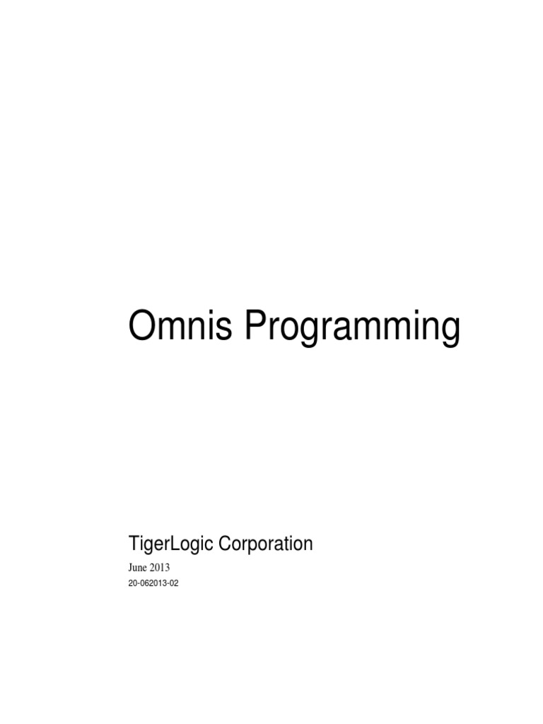 Omnis Programming | Download Free PDF | Sql | Databases