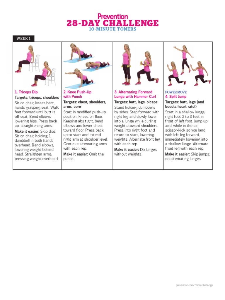 28-Day Chair Workout Challenge PDF | PDF | Self-Improvement | Wellness