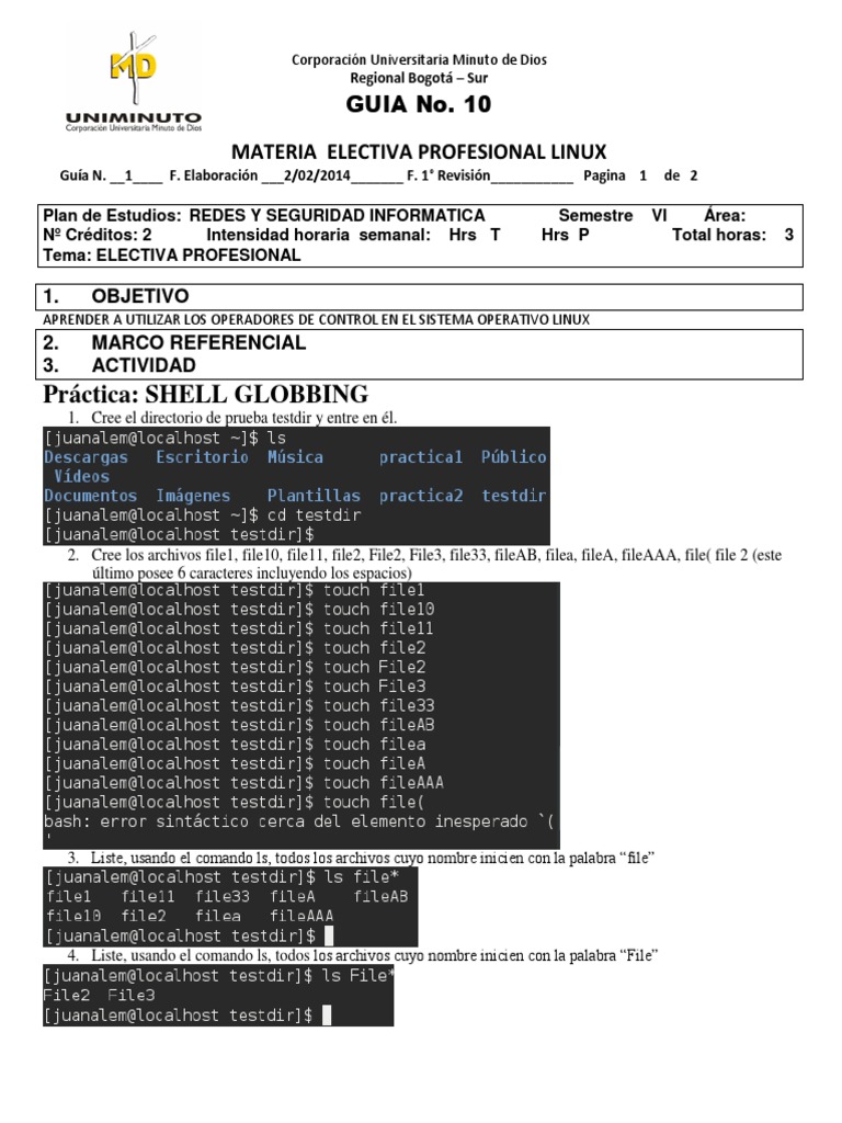 Guia Linux Shell Globbing | PDF | Interfaz de línea de comando ...