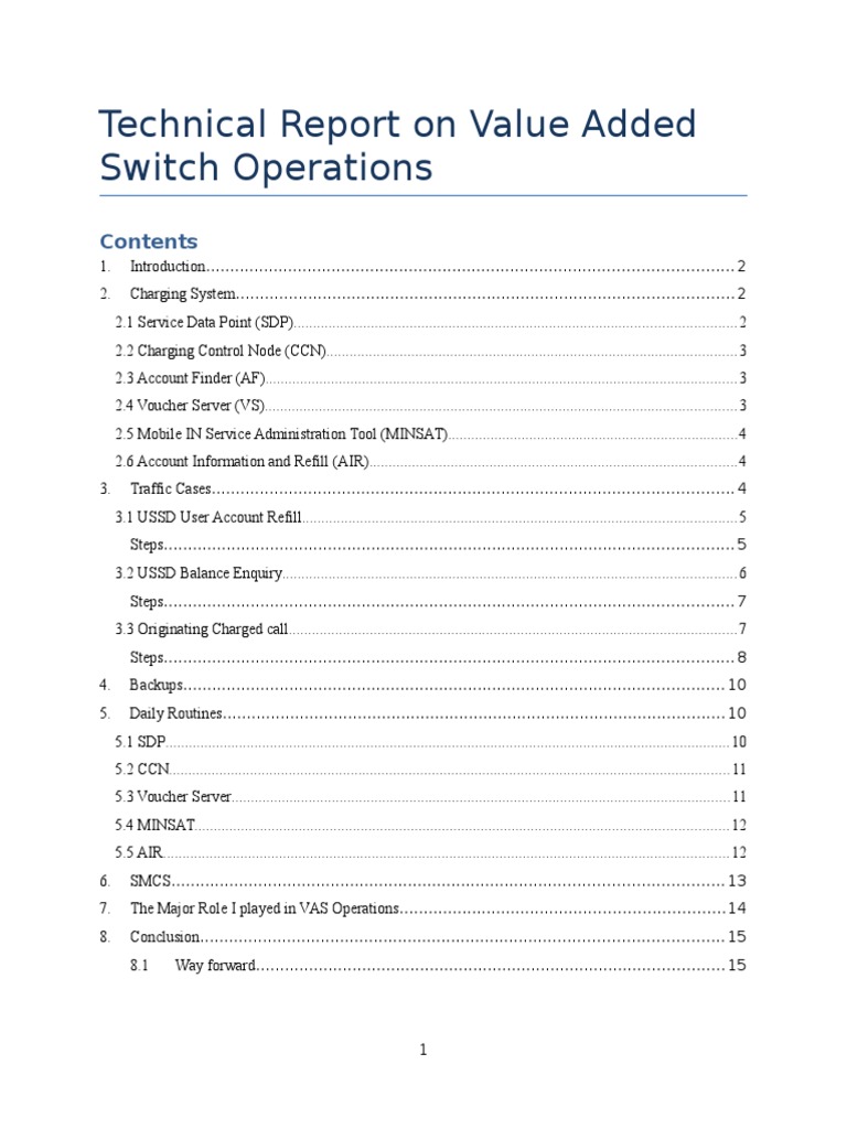 Technical Report On VAS Operations | PDF | Short Message Service | Backup