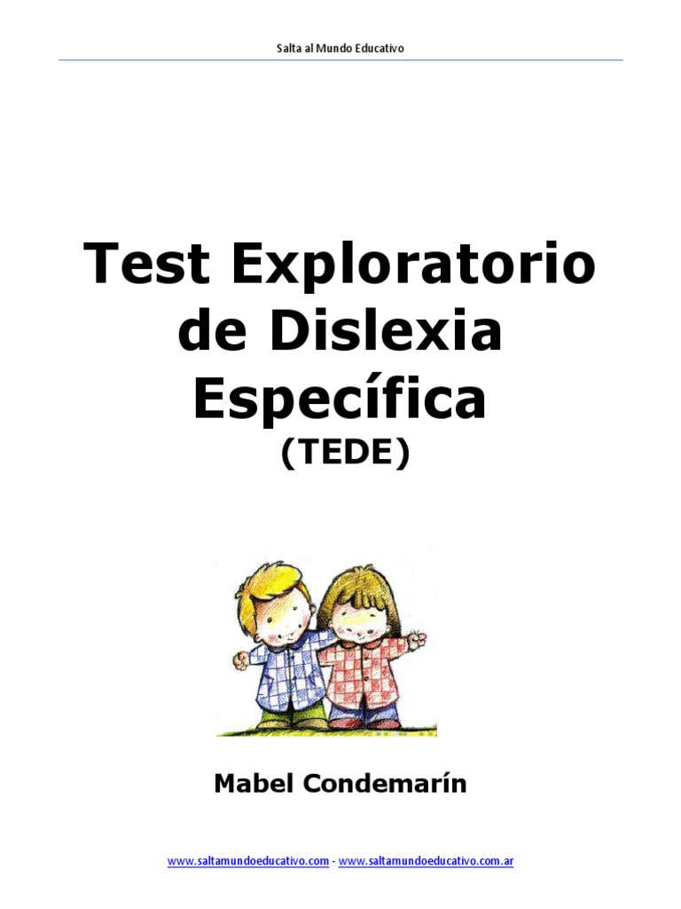 Test Exploratorio de Dislexia | PDF | Dislexia | Sicología