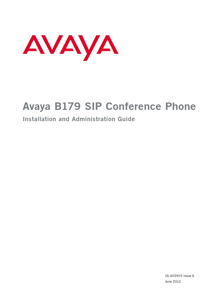 Avaya B179 SIP Conference Phone | PDF | Session Initiation Protocol ...