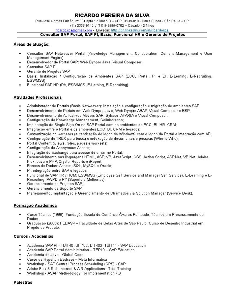 CV Ricardo Pereira Da Silva - 2015 | PDF | Microsoft Access | Programas
