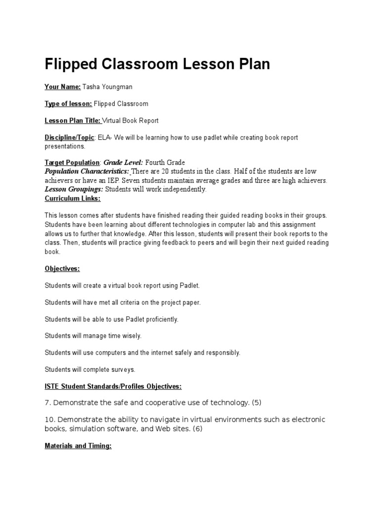 Flipped Classroom Lesson Plan Mod 5 | PDF | Lesson Plan | Homework
