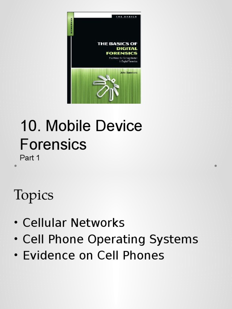 Mobile Device Forensics | PDF | Mobile Phones | Gsm