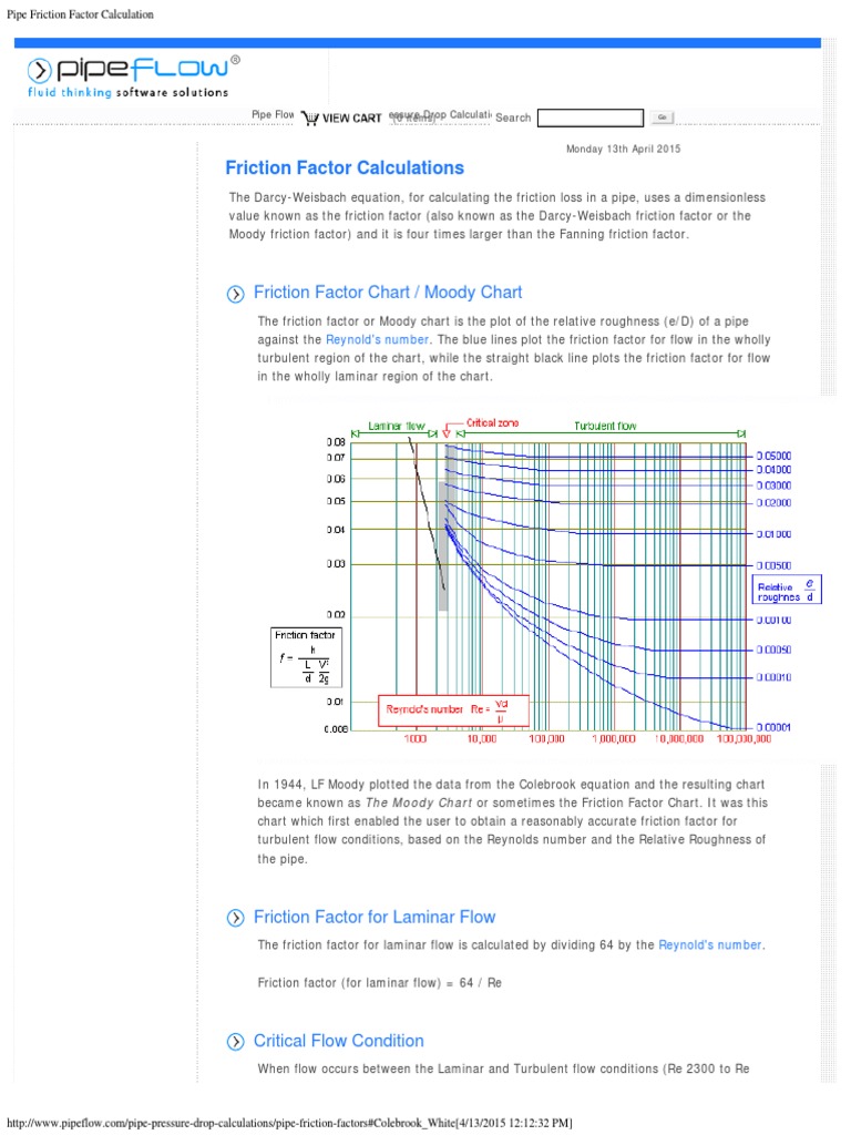 Pipe Friction Factor Calculation2 | PDF