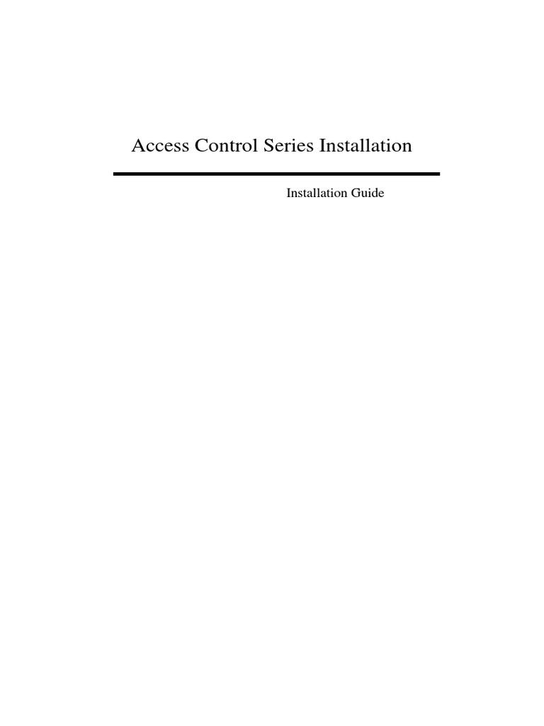 Access Control Installation | PDF | Access Control | Switch